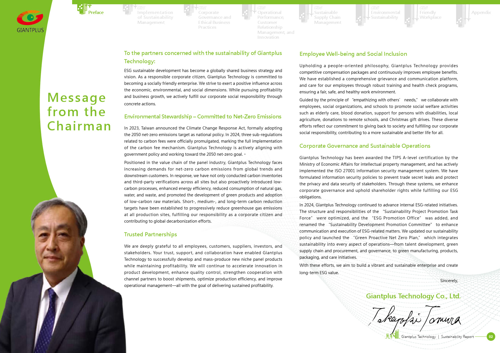 Message from the Chairman | GIANTPLUS Technology Co., Ltd.